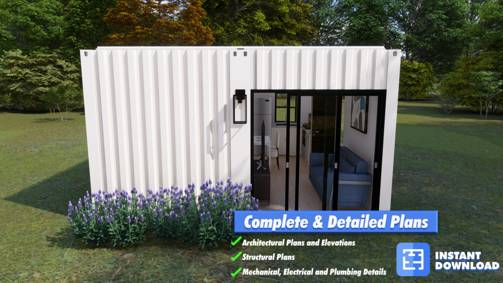 Shipping Container Home (Double 20ft) Plans for DIY Builders