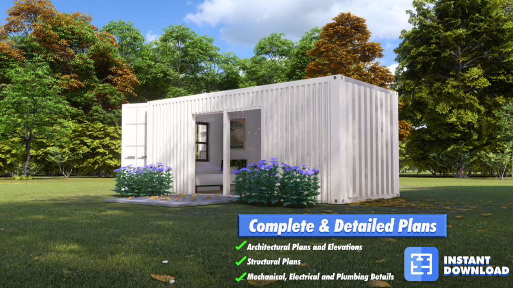 Sleek 20ft Shipping Container Home Plans - B5