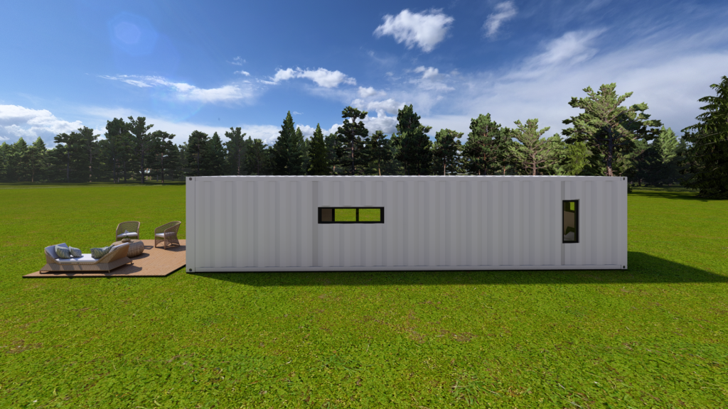 Off-Grid 40ft High Cube Shipping Container Cabin Plans - A7