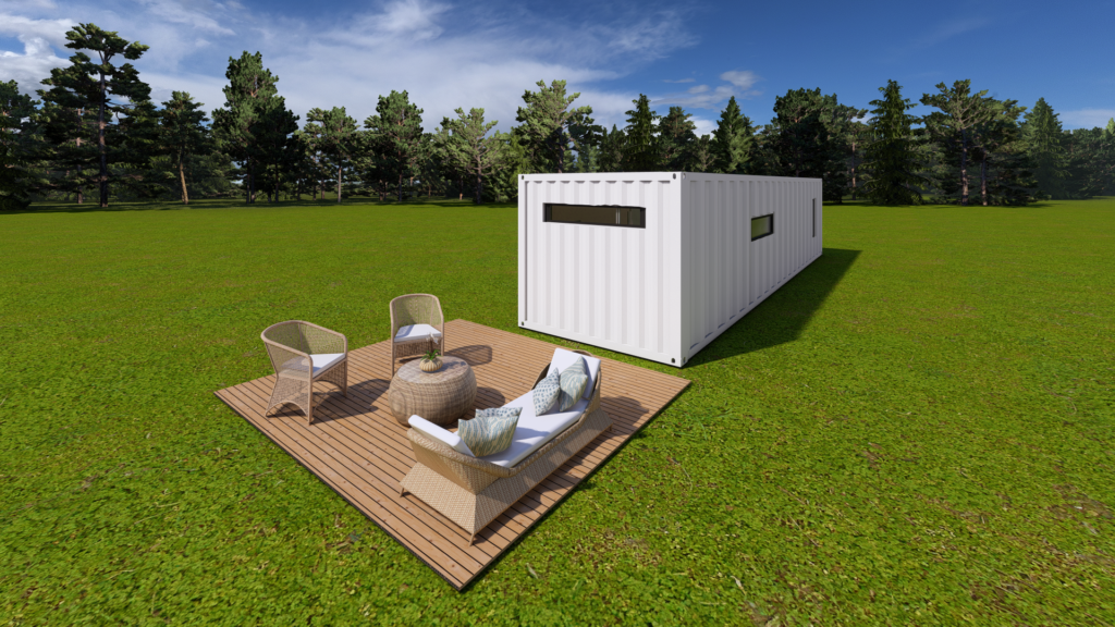 Off-Grid 40ft High Cube Shipping Container Cabin Plans - A7